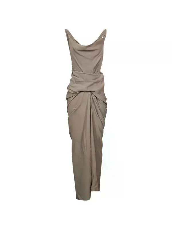 Rick Owens Draped Sleeveless Gown Dress
