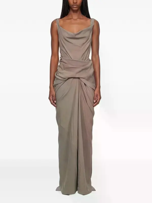 Rick Owens Draped Sleeveless Gown Dress