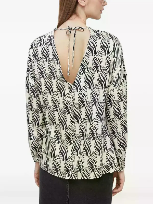 Sisley Tie-fastening V-neck Top