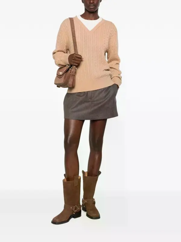 Sandro Cable-knit V-neck Sweater
