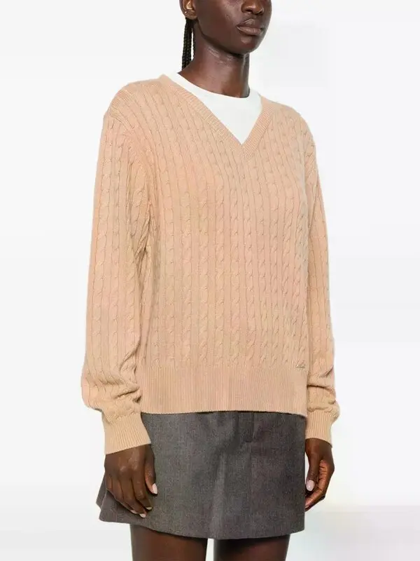 Sandro Cable-knit V-neck Sweater