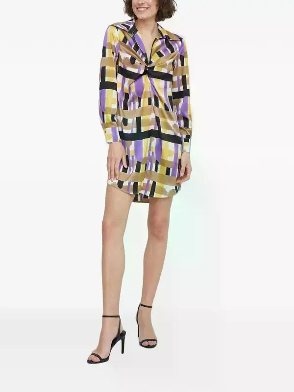 Sisley Twisted-print Mini Dress