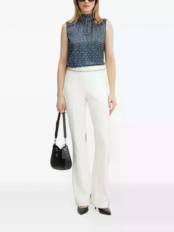 SILVIAN HEACH Polka-dot Tie Neck Sleeveless High Neck Blouse
