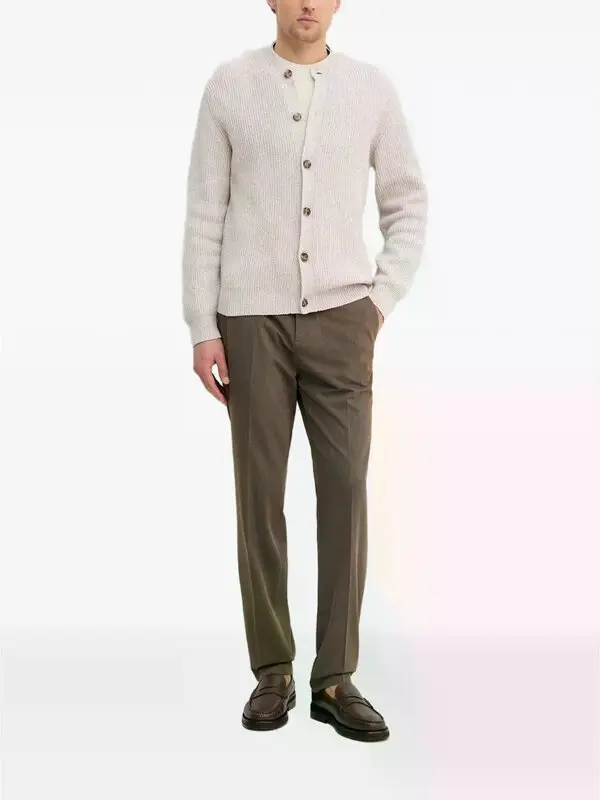 Sisley Button-down Round-neck Cardigan