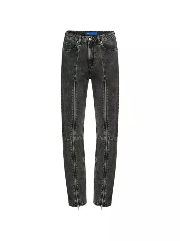 Karl Lagerfeld High-rise Straight Zip Jeans - Black
