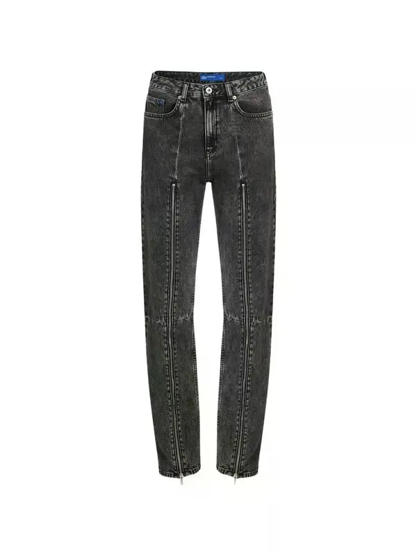 Karl Lagerfeld High-rise Straight Zip Jeans - Black