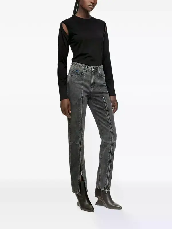 Karl Lagerfeld High-rise Straight Zip Jeans