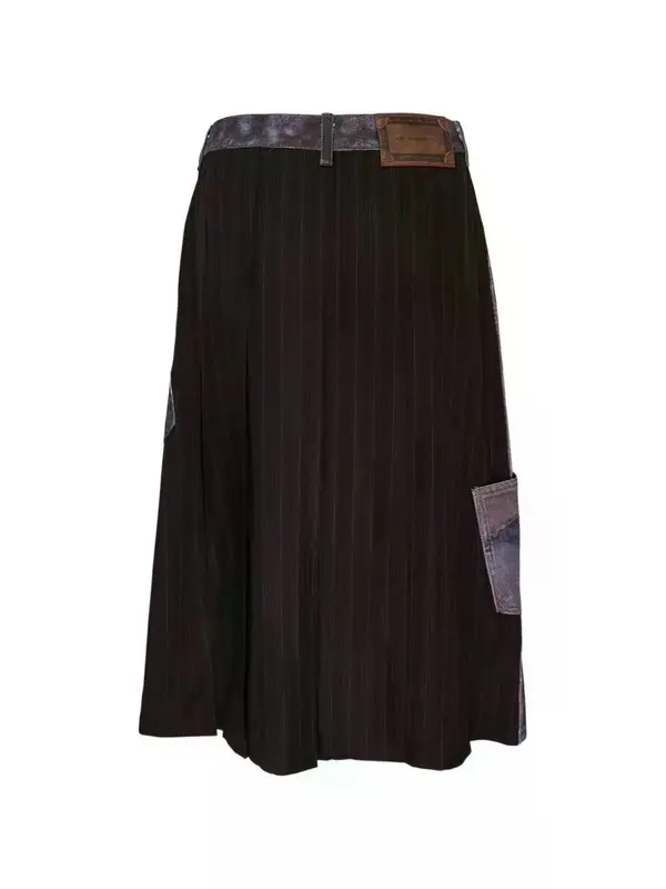 Andersson Bell Illusion Patchwork Midi Skirt - Black