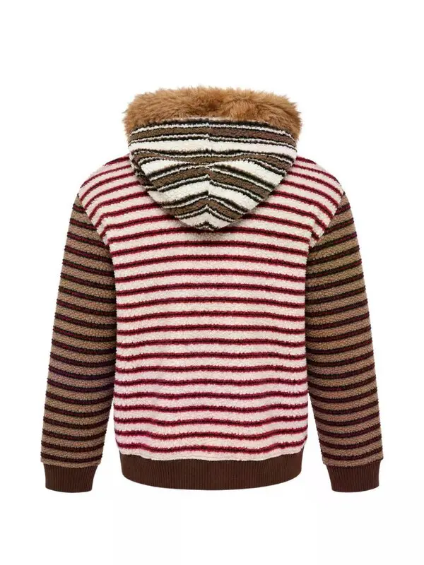 Andersson Bell Stripe Patchwork Faux-fur-trim Hoodie