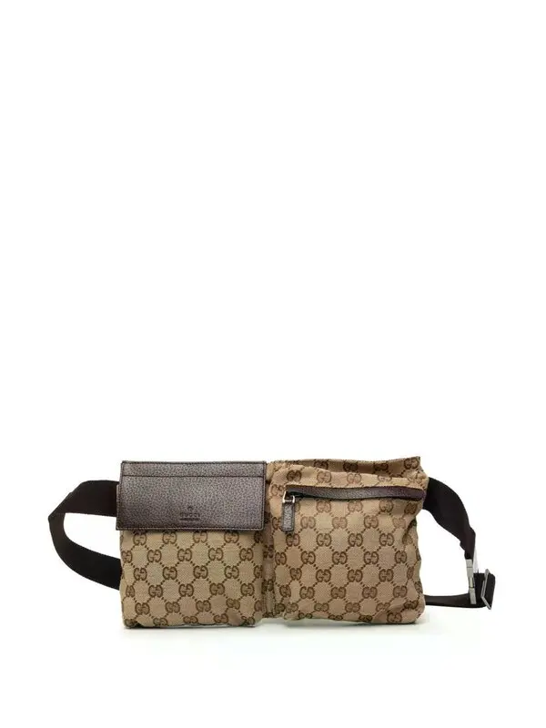 Gucci Gg Canvas Double Pocket Belt Bag
