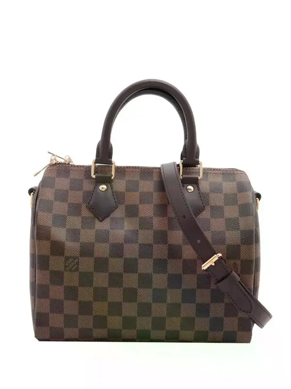LOUIS VUITTON Damier Ebene Speedy Bandouliere Satchel - Brown