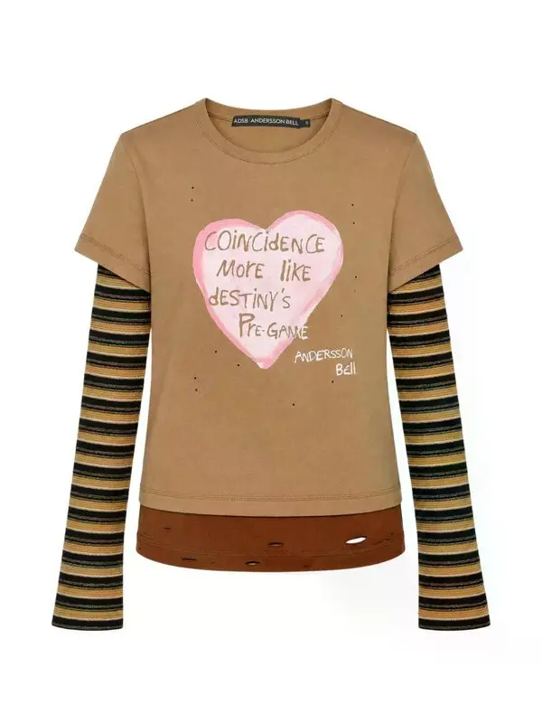 Andersson Bell Heart Message Layered T-shirt