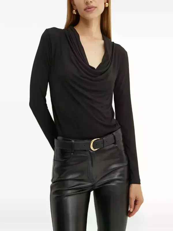 SILVIAN HEACH Cowl-neck Top - Black