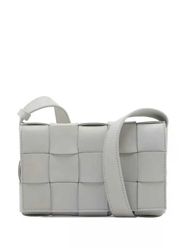 Bottega Veneta Nappa Intrecciato Cassette Crossbody Bag - Grey