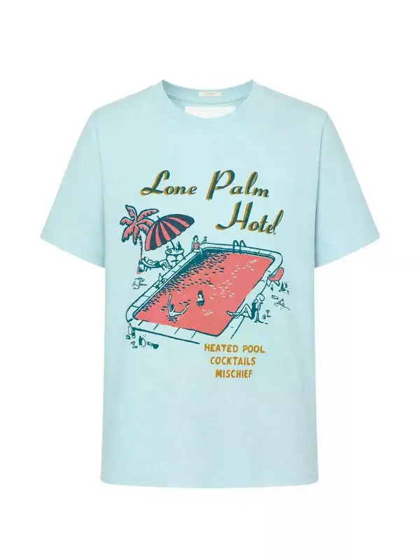 MOTHER Lone Palm Hotel Graphic-print T-shirt - Blue