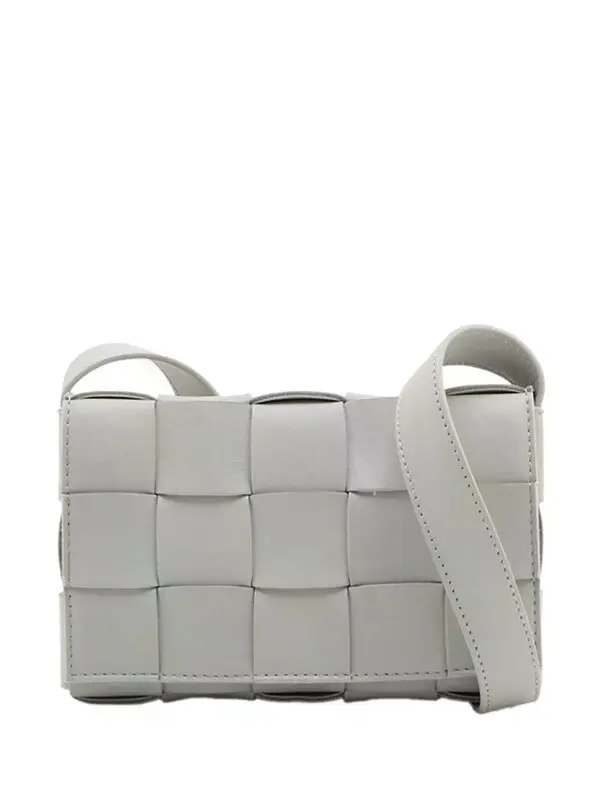 Bottega Veneta Nappa Intrecciato Cassette Crossbody Bag - Grey