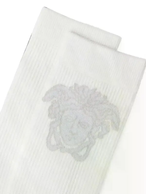 Versace Jacquard Cotton Ribbed Crew Socks
