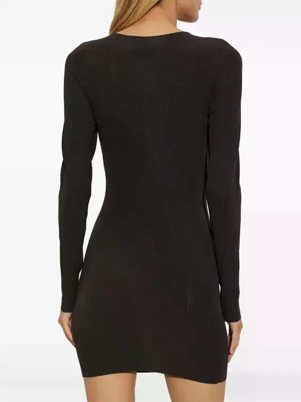 Alexander Wang Textured Logo Long-sleeve Crewneck Dress