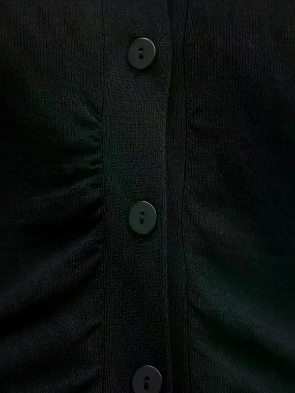 Sisley Buttoned Gathered Cardigan