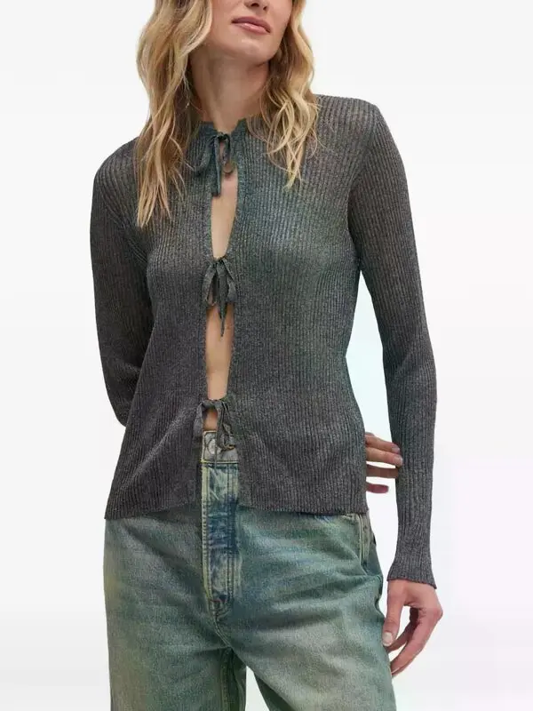 Sisley Tie Detail Ribbed Cardigan