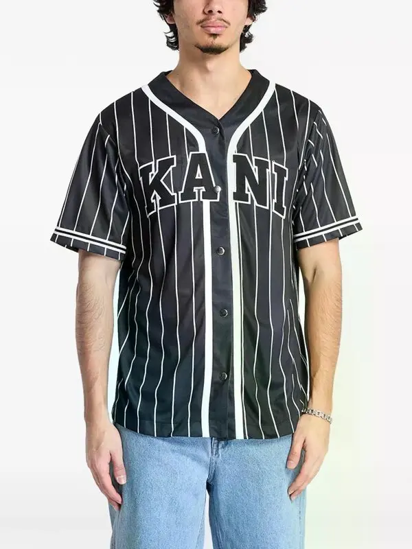KARL KANI Pinstripe Logo Shirt