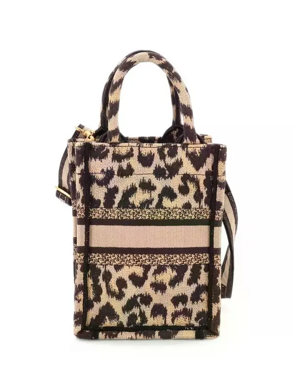 Dior Book Mizza Embroidered Canvas Vertical Tote Bag - Brown