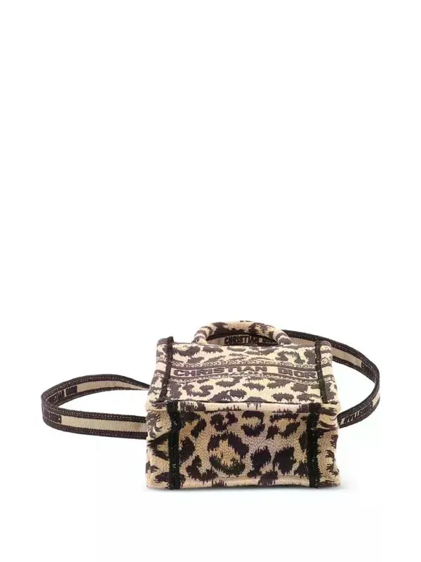 Dior Book Mizza Embroidered Canvas Vertical Tote Bag - Brown