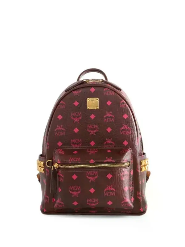 Mcm Stark Monogram-print Studded Backpack