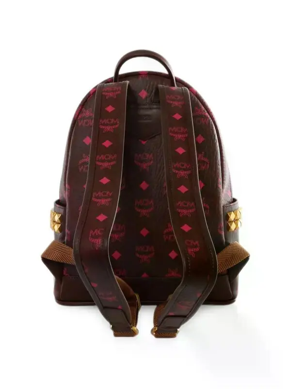 Mcm Stark Monogram-print Studded Backpack