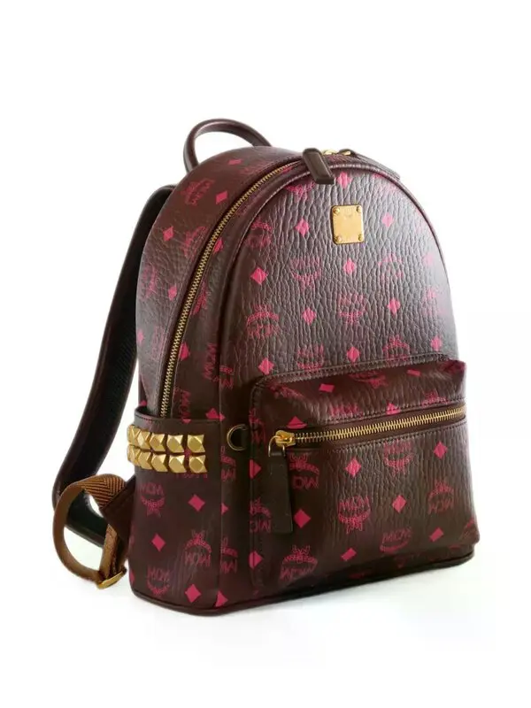 Mcm Stark Monogram-print Studded Backpack
