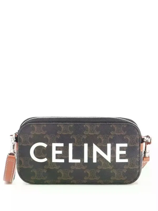 Celine Horizontal Pouch Crossbody Bag In Triomphe Coated Canvas - Brown