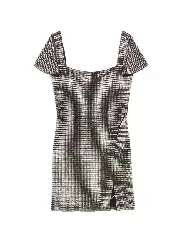 SELF-PORTRAIT Embellished Flared-sleeve Dress - Silver