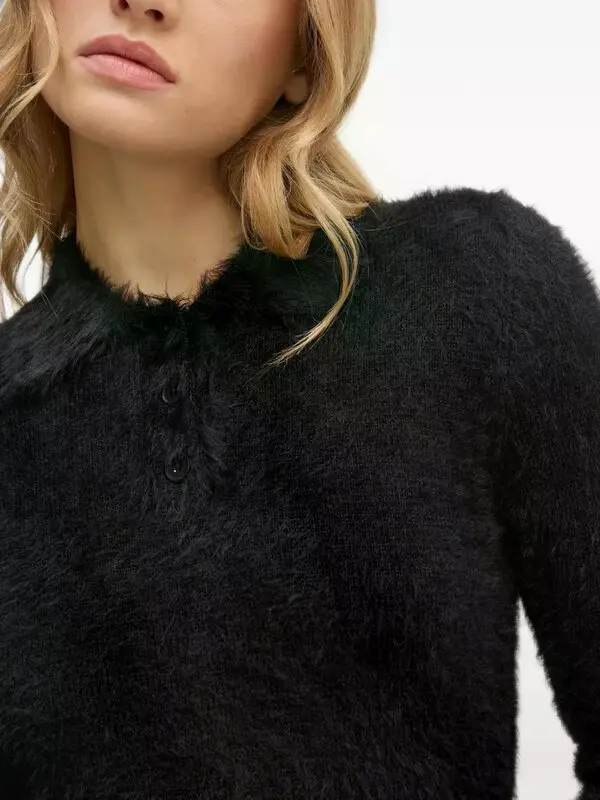 Sisley Buttoned Polo-collar Jumper