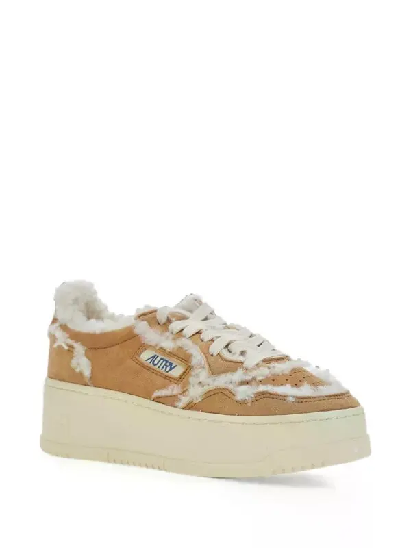 AUTRY Shearling-trim Platform Sneakers
