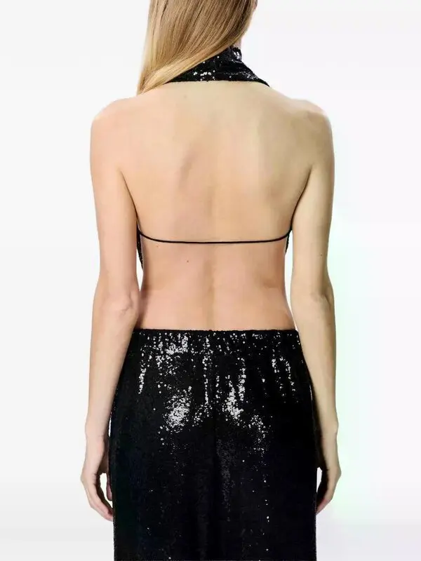 AMAZUIN Sequin-embellished Asymmetric Top