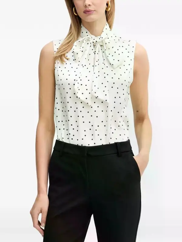SILVIAN HEACH Polka Dot Tie-neck Top