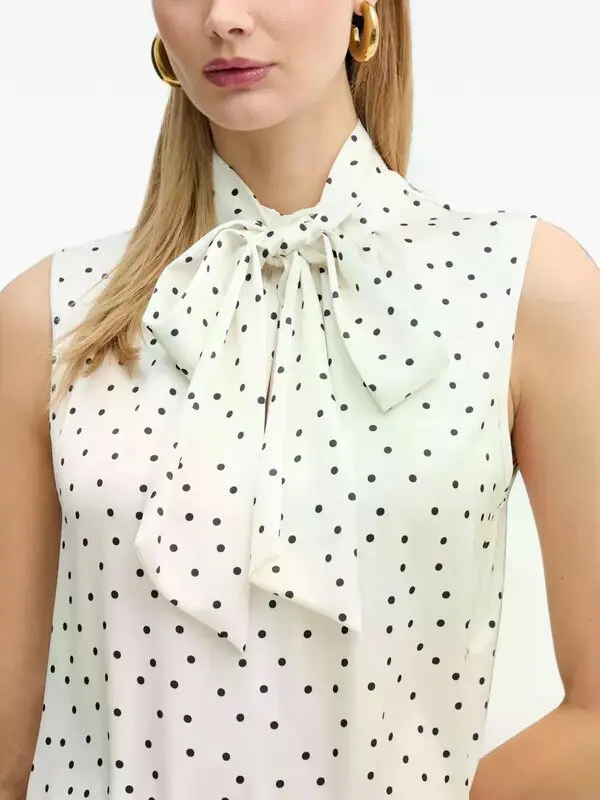 SILVIAN HEACH Polka Dot Tie-neck Top