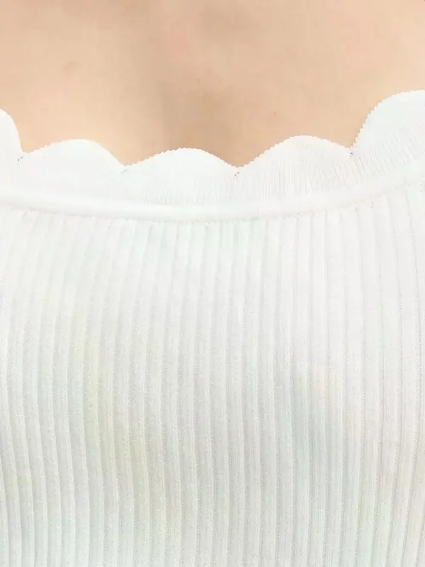 SILVIAN HEACH Scalloped Ribbed Top