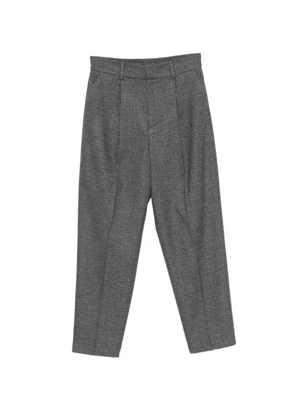PT TORINO Houndstooth-pattern Pleated Tailored Trousers - Grey