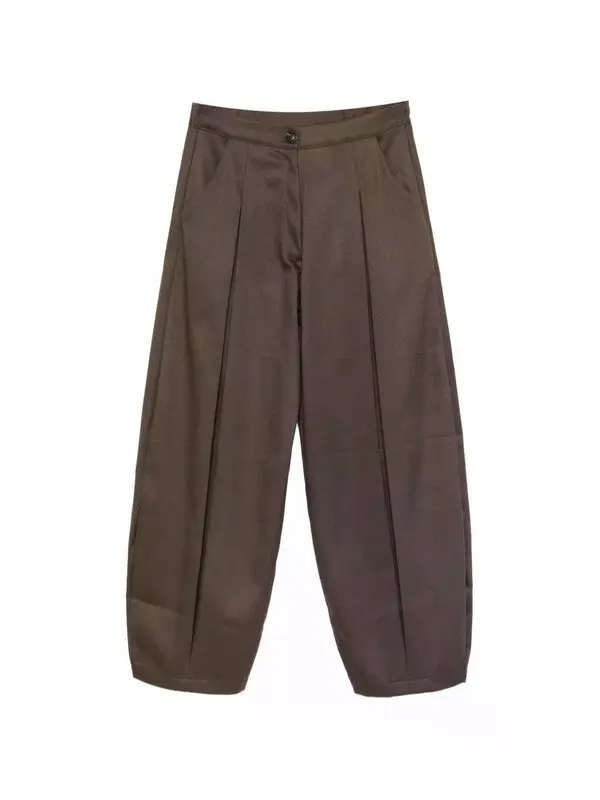 Source Unknown Mika Tuck Straight-leg Trousers - Brown