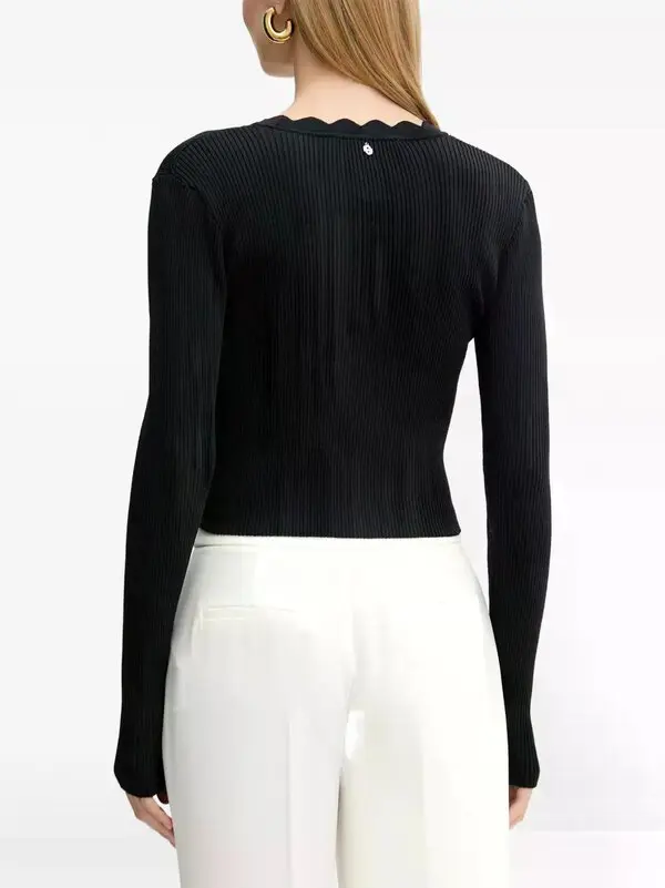 SILVIAN HEACH Scalloped Cardigan - Black