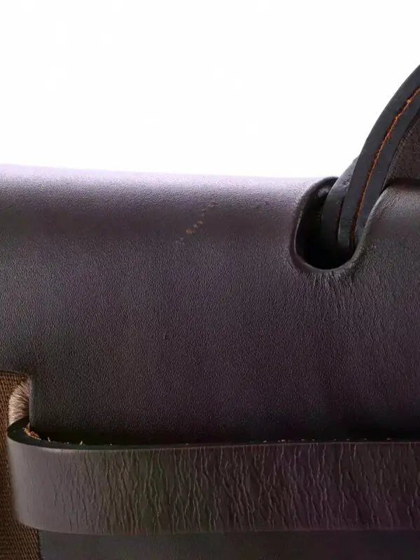 Hermès Herbag Zip Leather And Toile Shoulder Bag