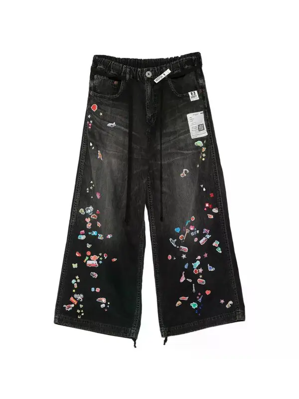 Mihara Yasuhiro Patch-embellished Jeans - Black