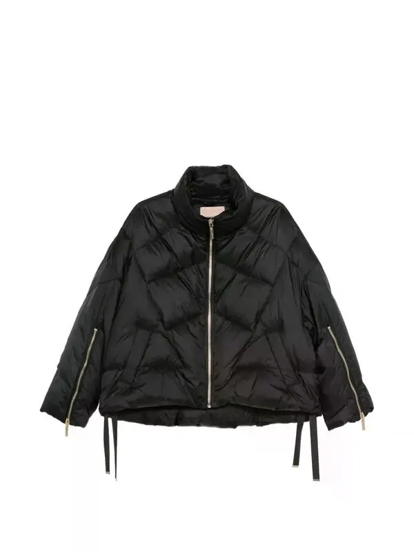 TWINSET Quilted Zip-sleeve Puffer Jacket - Black