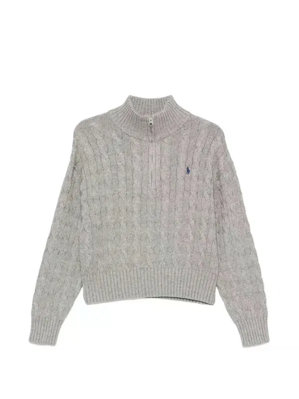 Polo Ralph Lauren Cable-knit Quarter-zip Sweater - Grey