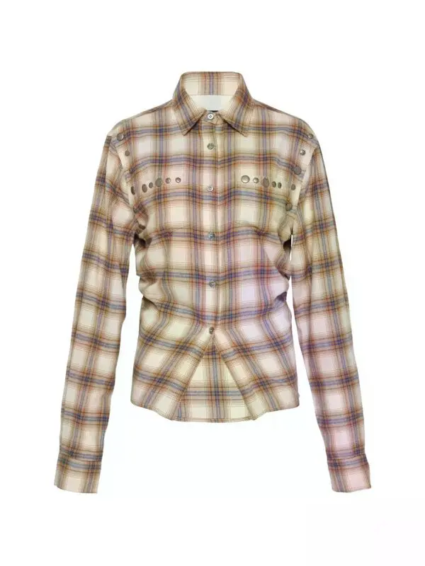 Andersson Bell Check Studded Shirt - Neutrals