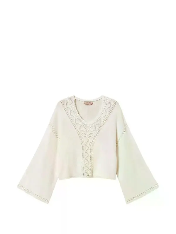 TWINSET Punched Wool-blend Wide Jumper
