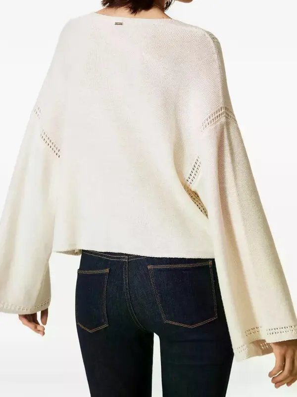 TWINSET Punched Wool-blend Wide Jumper