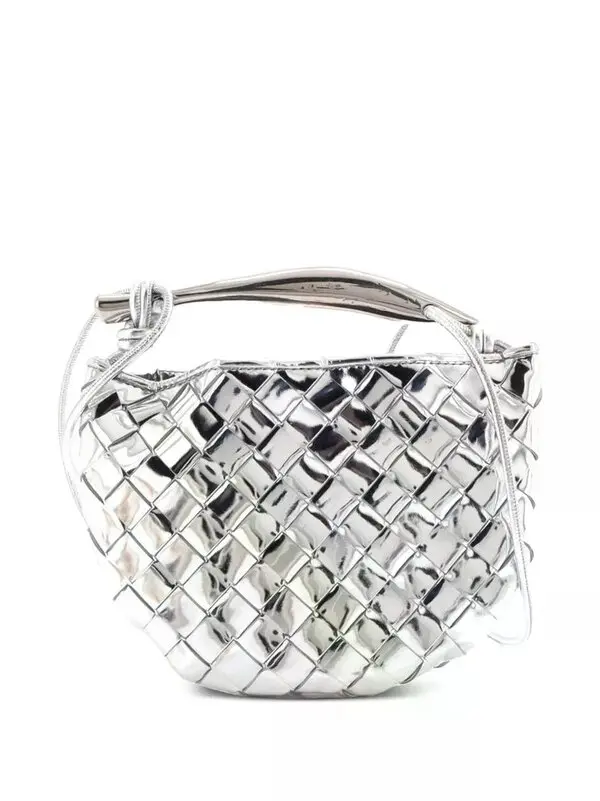 Bottega Veneta Sardine Top Handle Crossbody Bag - Silver