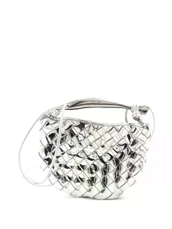Bottega Veneta Sardine Top Handle Crossbody Bag - Silver